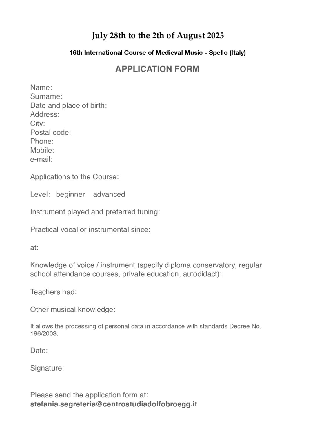 application form 2025